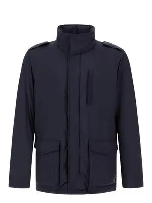 Herno Long-sleeved Padded Jacket With Stand-up Collar And Flap Pockets - Blu Navy