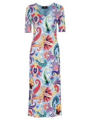 Etro Paisley V-neck Midi Dress - X0887
