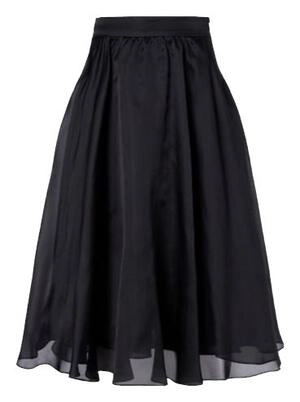Max Mara Max Mara Silk A-Line Midi Skirt Black