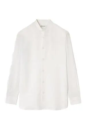 Loro Piana Loro Piana Elia Low Mandarin Collar Shirt Optical White