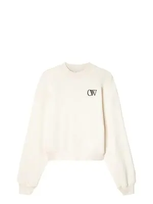 Off-White Logo Printed Crewneck Sweatshirt - White