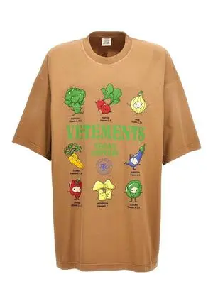 Vetements Vegan Logo-print Cotton T-shirt - Nude