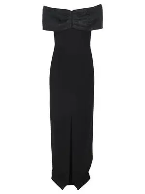 Rebecca Vallance Athena Off-the-shoulder Maxi Dress With Slit - Black