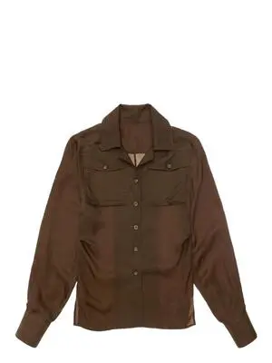Helmut Lang Long-sleeve Satin Finish Shirt - Brown