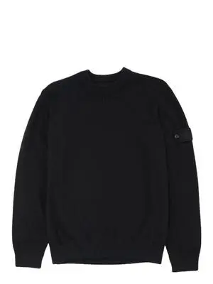 Stone Island Compass Patch Knitted Jumper - Black