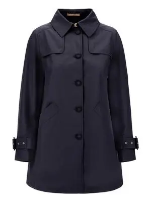 Herno Long Sleeved Buttoned Trench Coat - Black
