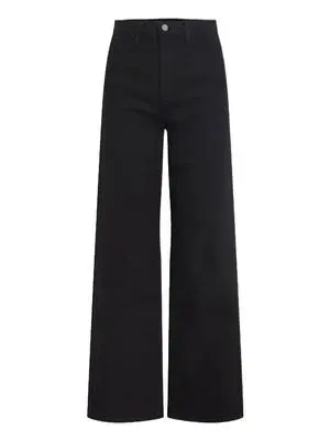 Joe's Jeans Petite High Rise Wide Leg Jeans - Black
