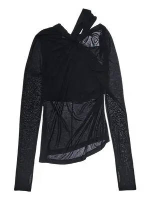 HELMUT LANG Helmut Lang Black Twisted Long-Sleeve Top