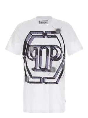 Philipp Plein T-shirt With Round Neck And Short Sleeves - White