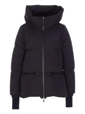 Herno Short Down Jacket With Hood - Black