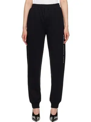 Helmut Lang Ribbed Elastic Waist Sweatpants - Black