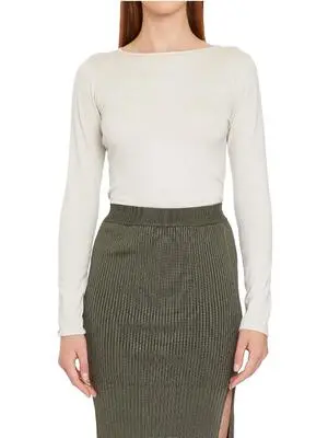 Brunello Cucinelli Fine Knit Lurex Top - Beige