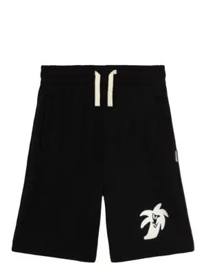 Palm Angels Graphic Print Track Shorts - Black