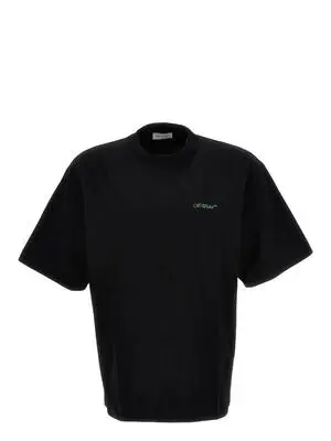 Off-White Logo-embroidered T-shirt - Black