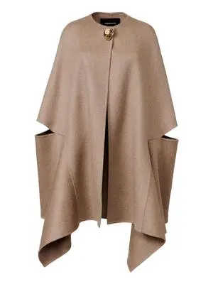 Fabiana Filippi Button-fastening Patch-pocket Cape - Brown