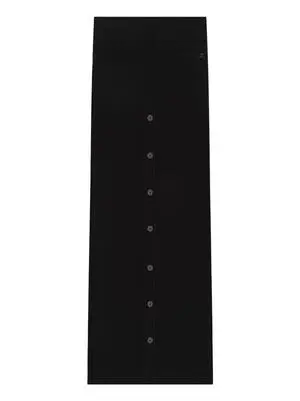 COURREGES Buttoned Long Skirt - Black