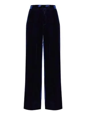 Etro Wide-leg Velvet Trousers - Black