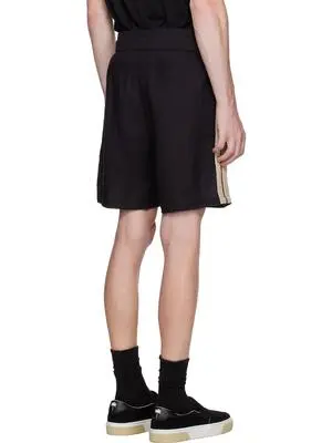 Palm Angels Monogram-embroidered Striped Shorts - Black