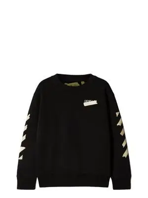 Off-White Cotton Logo Print Sweatshirt - Black
