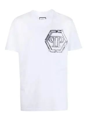Philipp Plein T-shirt With Round Neck And Short Sleeves White