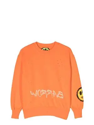 BARROW Graphic-print Cotton Sweatshirt - Orange
