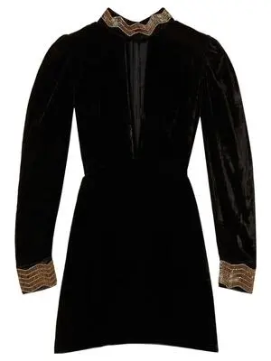 TWINSET Embroidered Mini Dress - Black