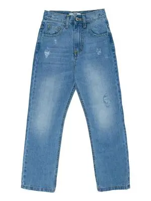 MSGM Distressed-effect Straight-leg Jeans - Blue