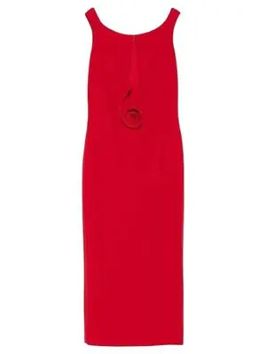 Magda Butrym Sleeveless Floral Appliqué Midi Dress - Red
