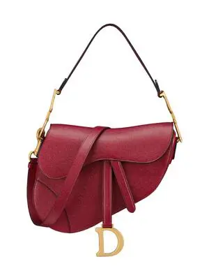 Dior Dior Saddle Bag With Adjustable Shoulder Strap Cherry Red