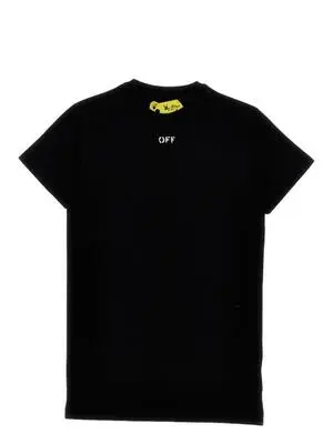 Off-White Off Stamp Cotton T-shirt Dress - Black