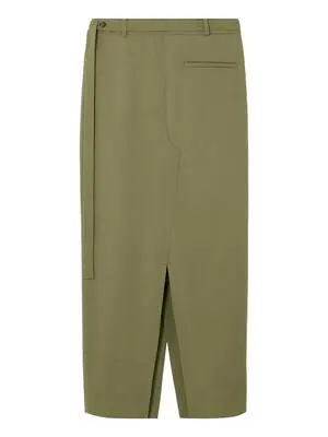 RÓHE Belt Loop Midi Skirt - Green