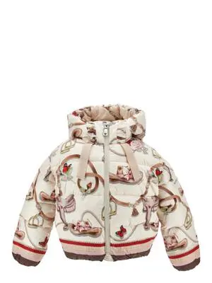 Monnalisa Padded Equestrian Print Jacket - No
