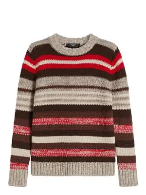 Max Mara Striped Wool Knit Jumper - Nude