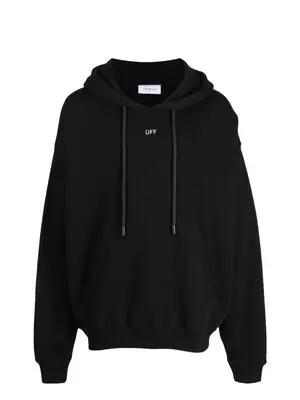 Off-White Noise Arrow Logo Print Hoodie - Black