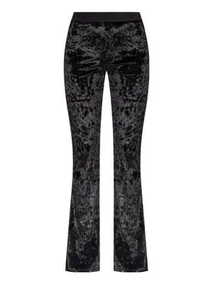 Versace Flared Velour Trousers - Black