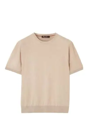 Loro Piana Short-sleeve Cotton Top - Grained Beige
