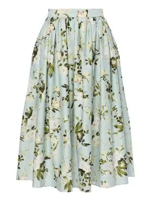 Erdem Printed Midi Skirt - Gray