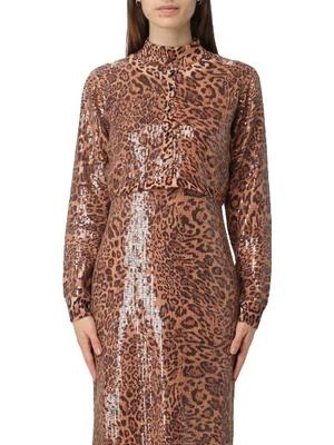 TWINSET Leopard Print Sequin Cardigan - Brown