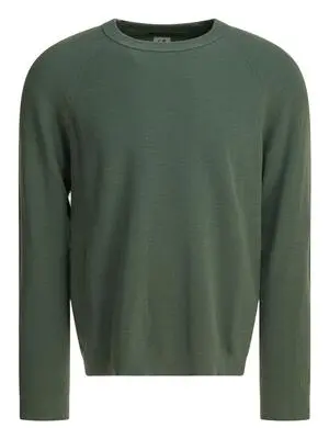 C.P. COMPANY Crewneck Ribbed Jumper - Green