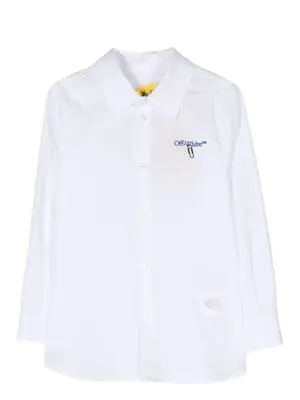 Off-White Cotton Logo Print Shirt - White
