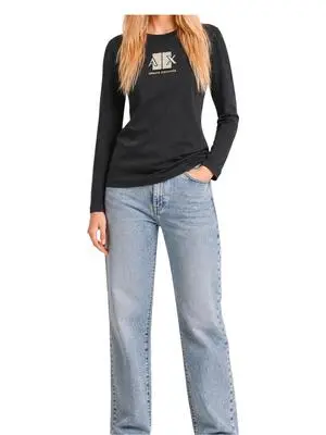 Armani Exchange Long Sleeve Logo T-shirt - Multicolor