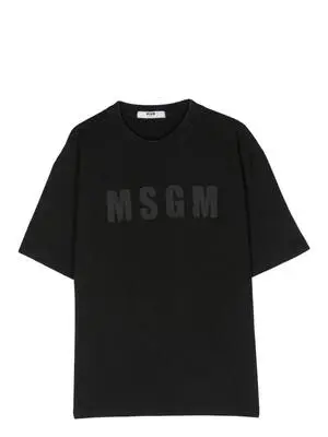 MSGM Logo Rhinestone T-shirt - Black