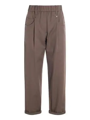 Brunello Cucinelli Cropped Elasticated Waistband Pants - No
