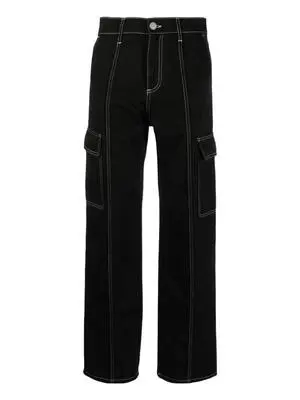 Philosophy Di Lorenzo Serafini Contrast Stitch Cargo Straight-leg Jeans - Black