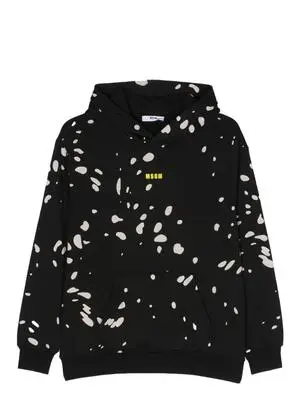 MSGM Logo Graphic Print Hoodie - Black