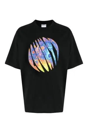 MARCELO BURLON COUNTY OF MILAN County Lunar Cotton T-shirt - Black