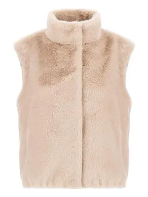 Herno Sleeveless Faux Fur Vest - Nude