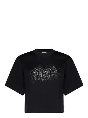 Off-White Logo Printed Crewneck T-shirt - Black