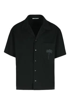 Palm Angels Palms Short-sleeved Bowling Shirt - Black