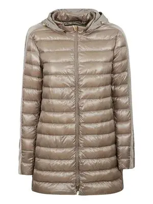 Herno Quilted Hooded Down Jacket - Nude